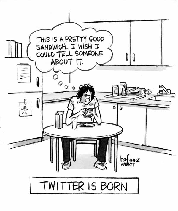 Twitter is Born - Barron's Cartoon